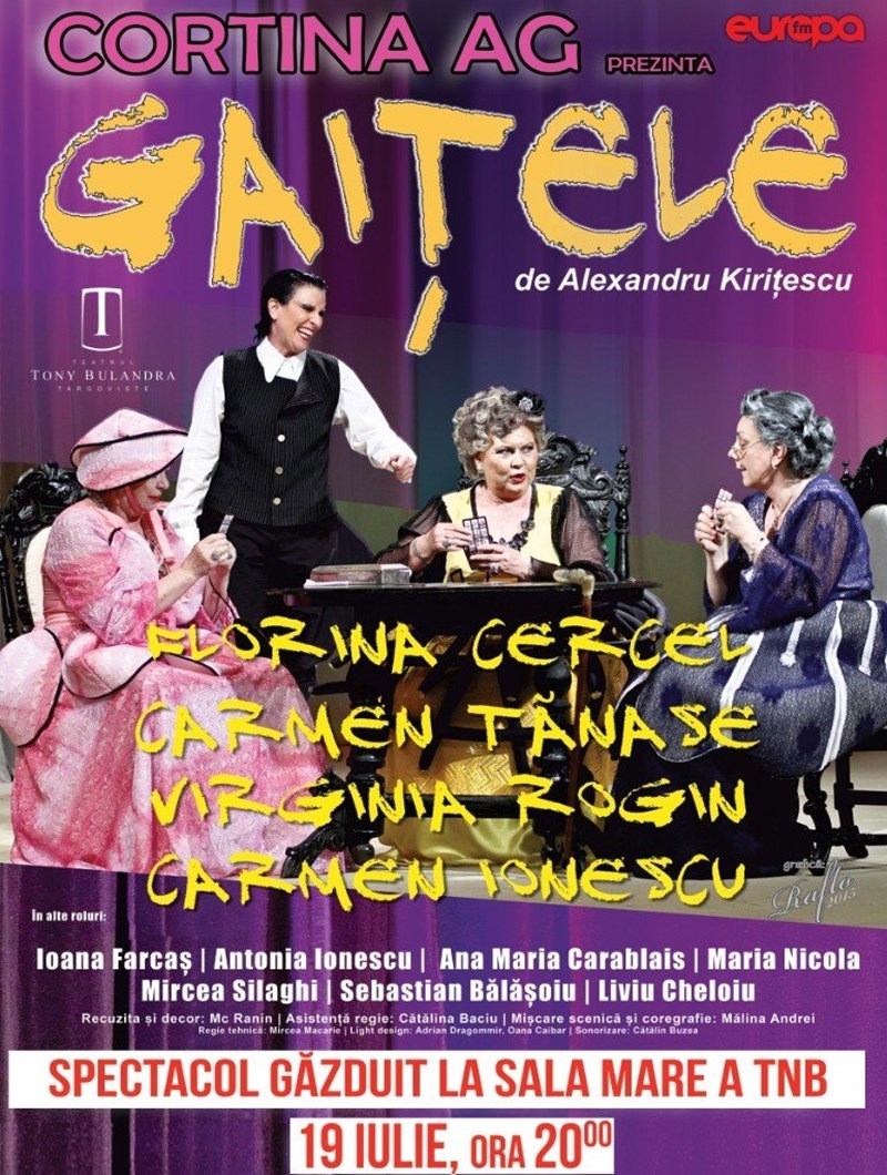 Bilete la piesa de teatru Gaitele