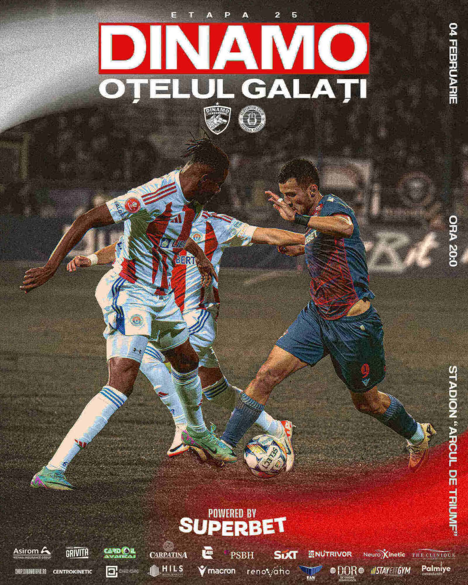 Superliga - Etapa 25 - Dinamo Bucuresti - Otelul Galati - 04 feb 2025