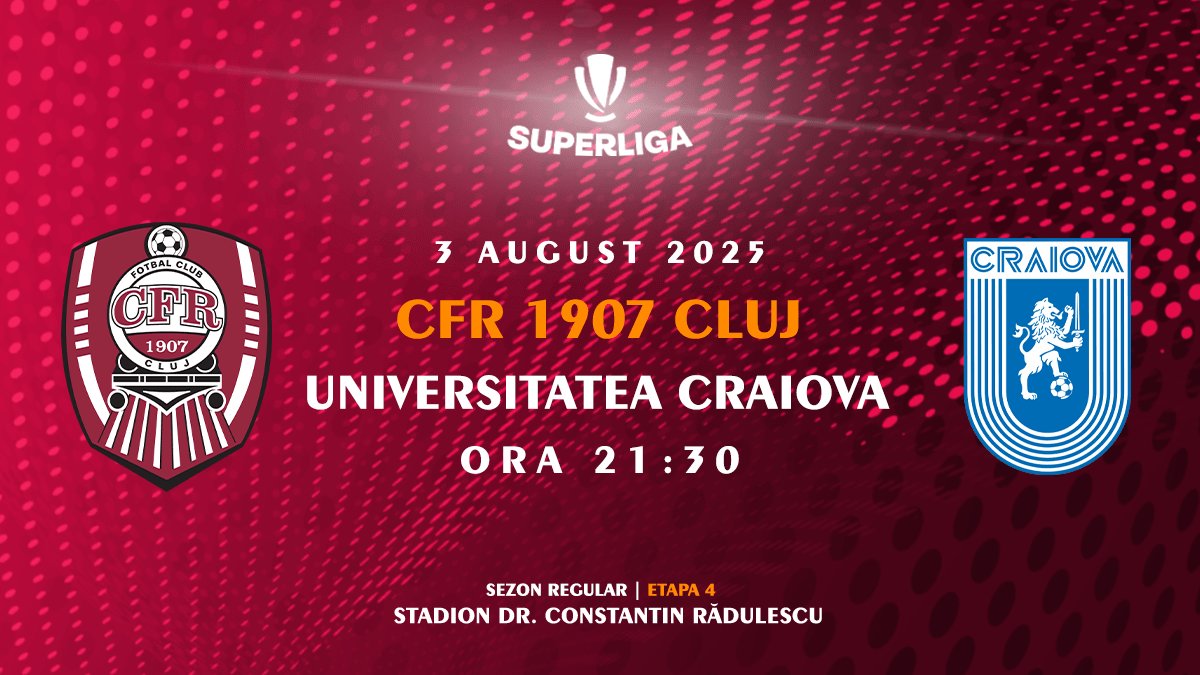 Superliga - Etapa 4 - CFR 1907 Cluj vs Universitatea Craiova - 03 aug 2025